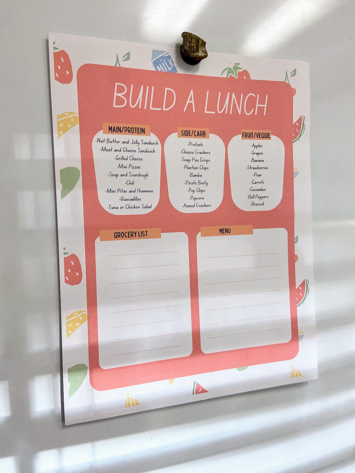 Editable Meal Planner for Kids, Lunch Ideas Printable, School Lunch ...