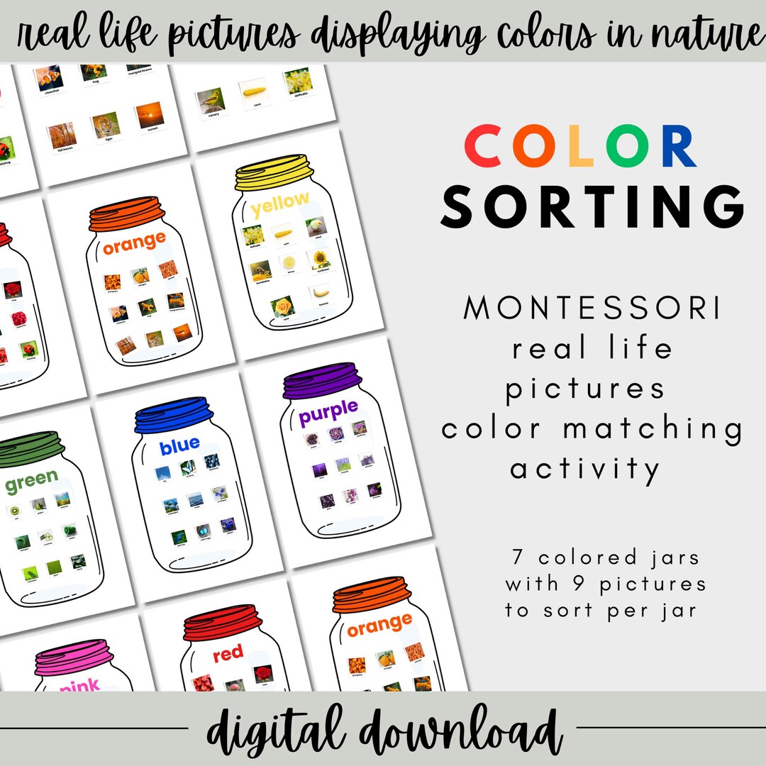 Learning Colors Activity Color Sorting Jars Printable Preschool ...
