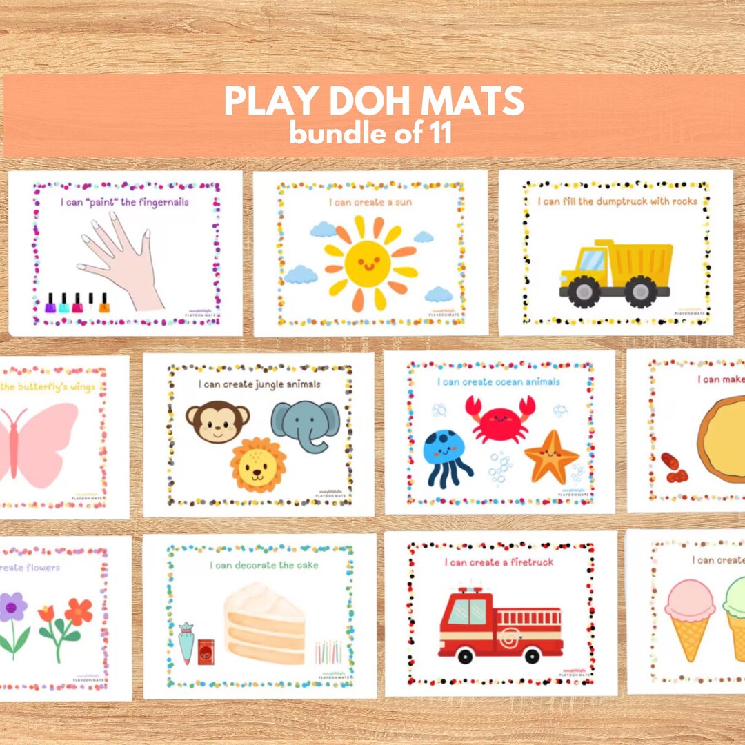 Play Dough Mats Bundle – Sensory Animals, Pizza, Trucks (digital ...