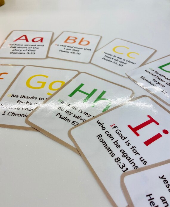Alphabet Bible Verse Cards PDF Printable ABC Bible Verse - Etsy