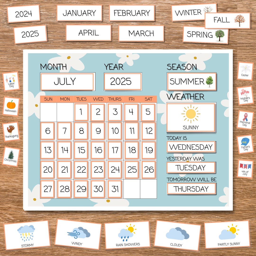 Perpetual Calendar Kids Daily Calendar, Homeschool Printables ...