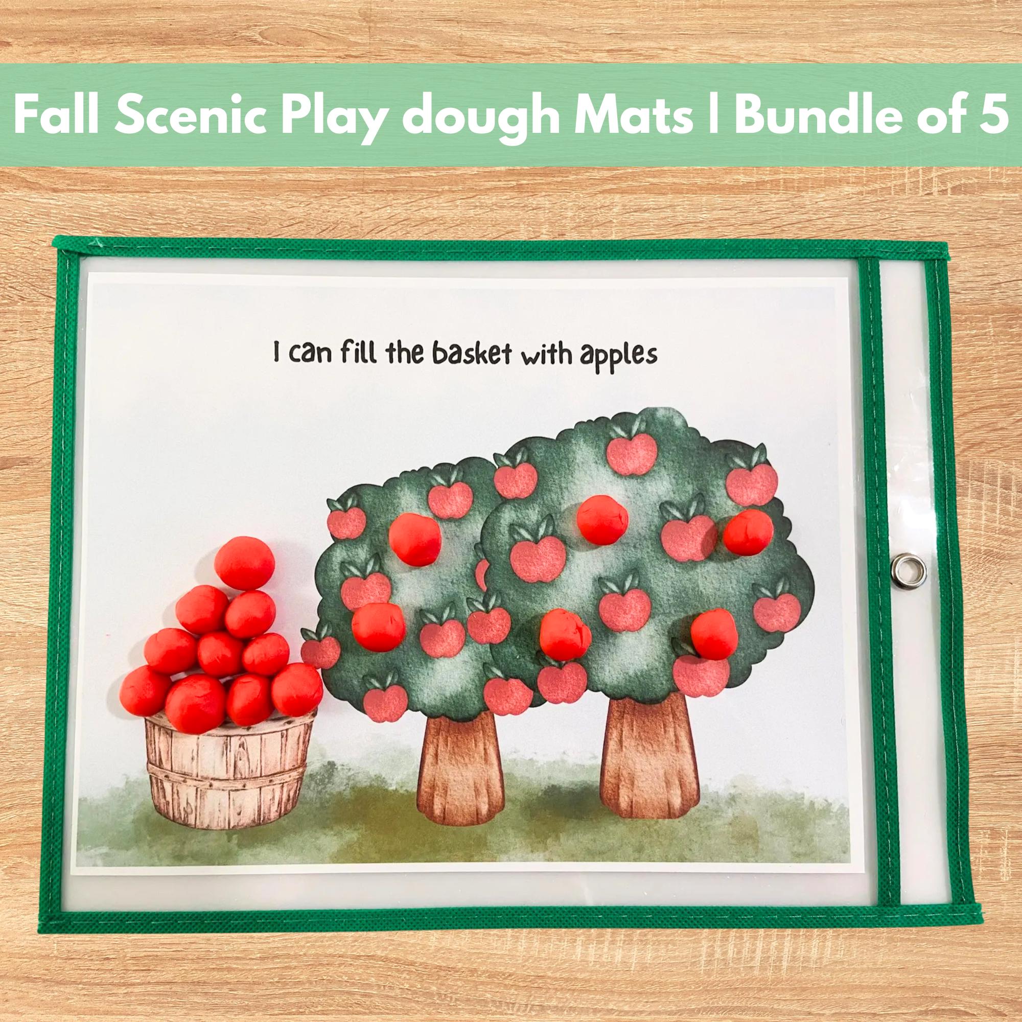 Fall Playdough Mats Printable Bundle | Fall Scenes Play Doh Mats ...