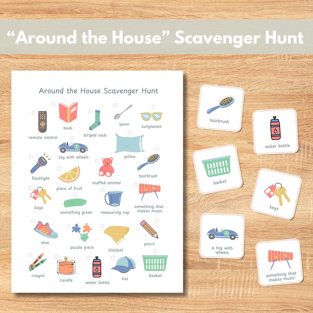 Around the Home Printable Scavenger Hunt, Indoor Activities, Preschool ...