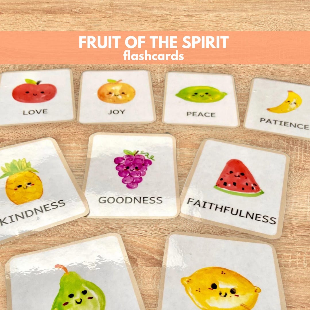 Fruit of the Spirit Printable Cards for Kids | Galatians 5 22 23, Bible ...