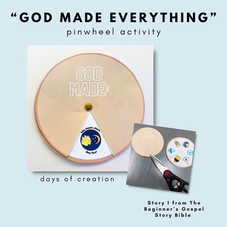 7 Days of Creation Pinwheel God Made Everything Bible Lesson Activities ...