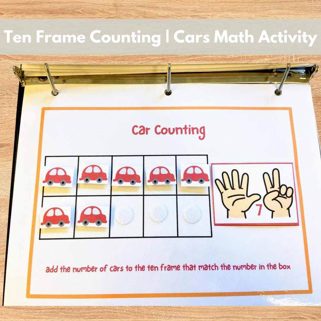 Tens Frame Number Match Cars Theme Printable 0-10 Subitizing Activity ...
