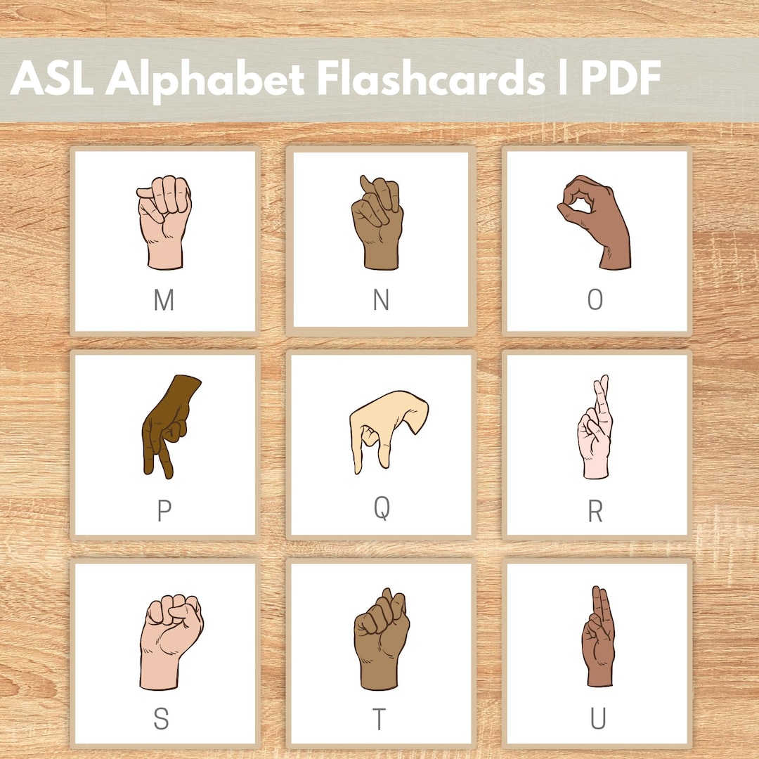 Aprenda el alfabeto en lenguaje de señas ASL, tarjetas didácticas ...