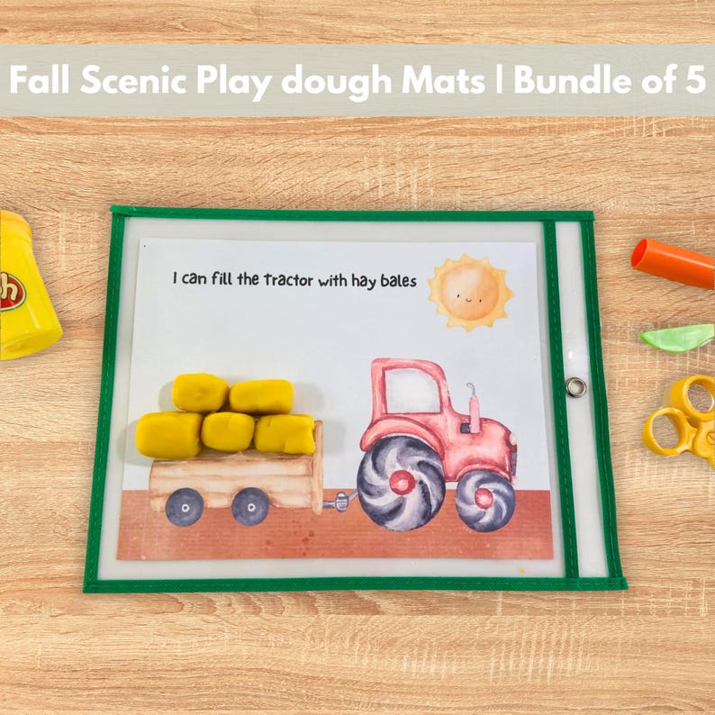 Fall Playdough Mats Printable Bundle | Fall Scenes Play Doh Mats ...