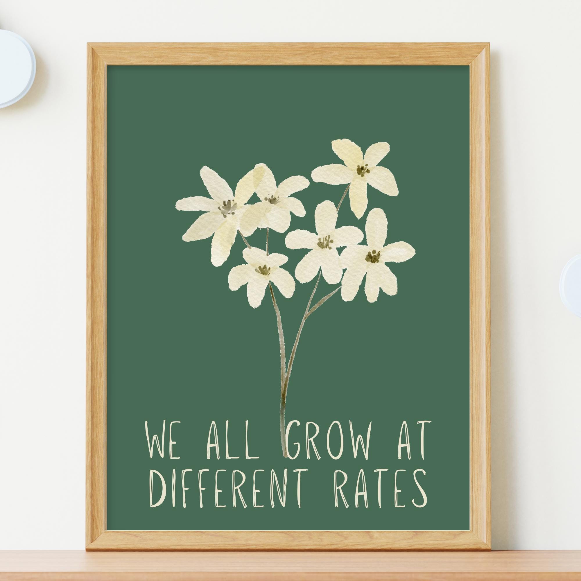 We All Grow at Different Rates Print, Mental Health Poster (digital ...