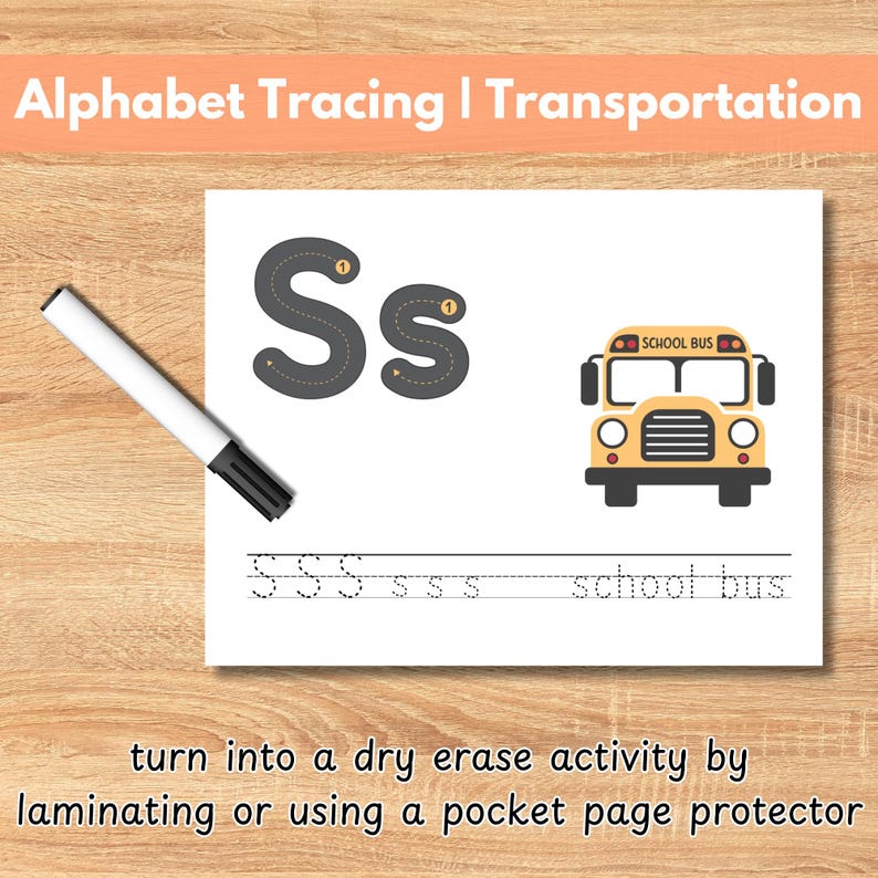Printable ABC Handwriting Practice Pages, Transportation-themed ...