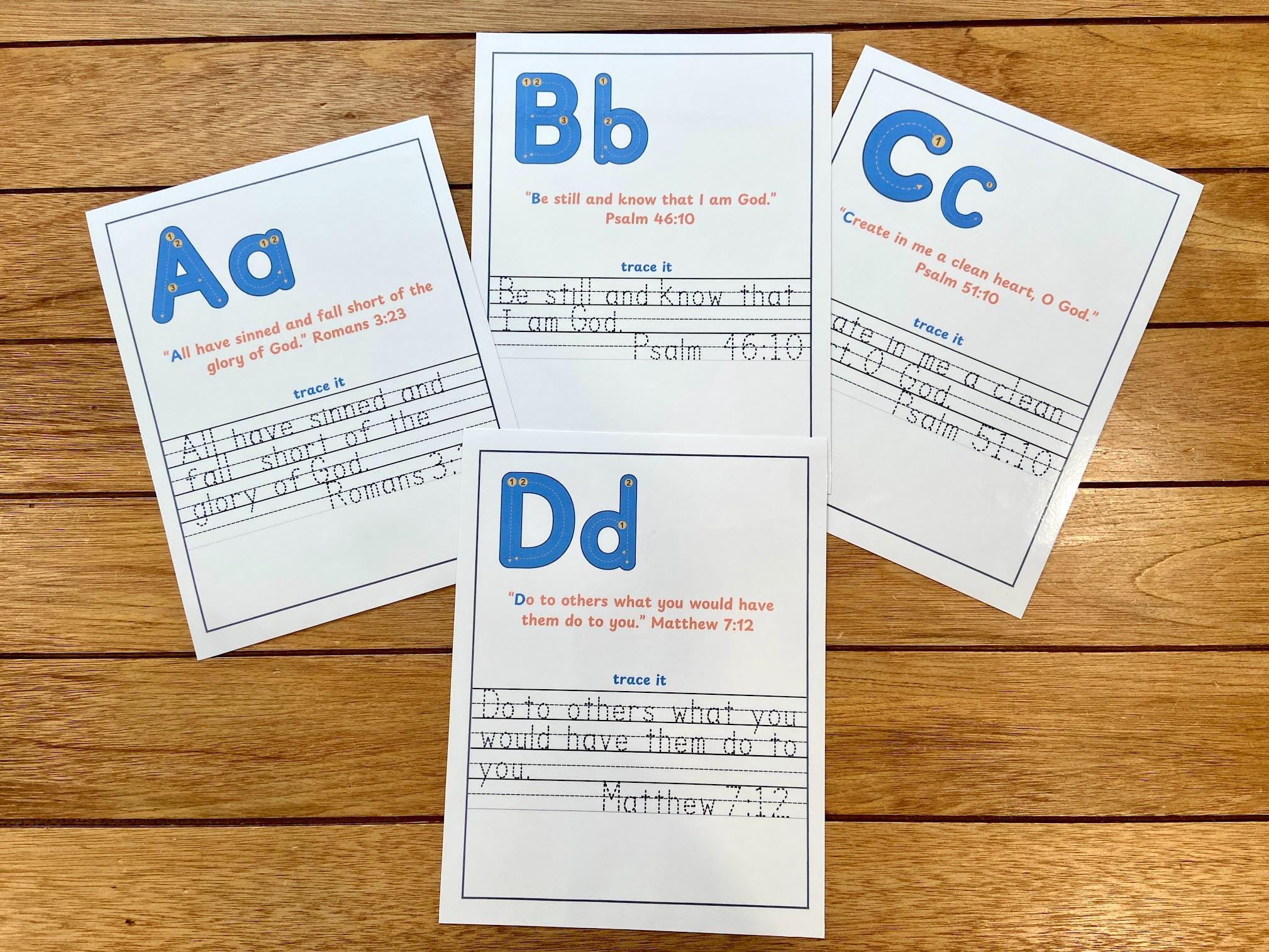 ABC Bible Verse, Alphabet Tracing, Homeschool Kindergarten, Pre-k ...