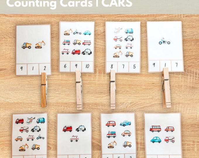 Count and Clip Cards #1-20 Printable Digital Download - Etsy