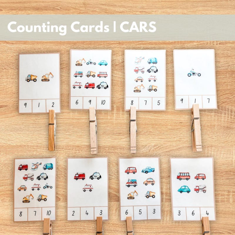 Count and Clip Cards - Etsy