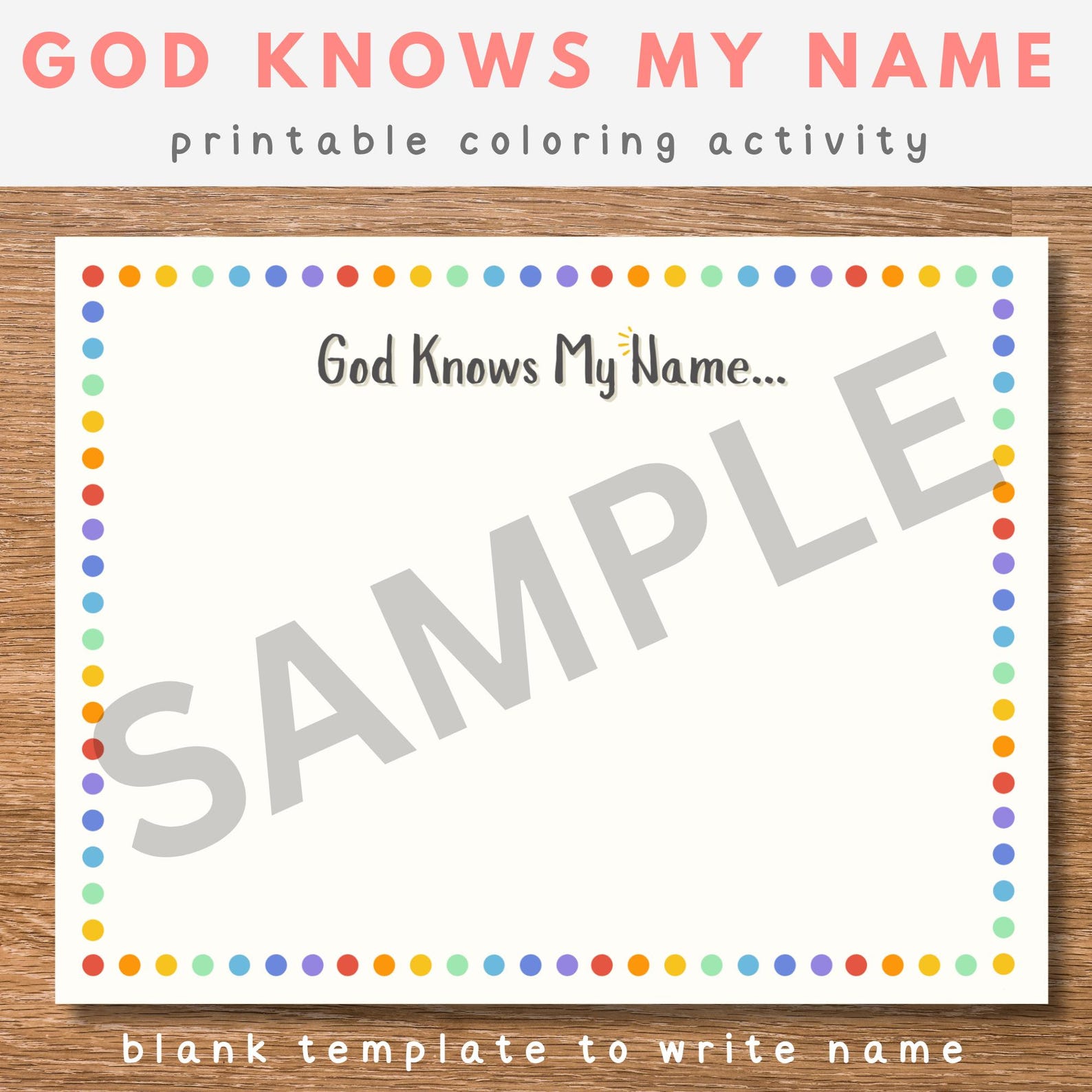God Knows My Name Activity, Editable Name Mat (digital Download) - Etsy