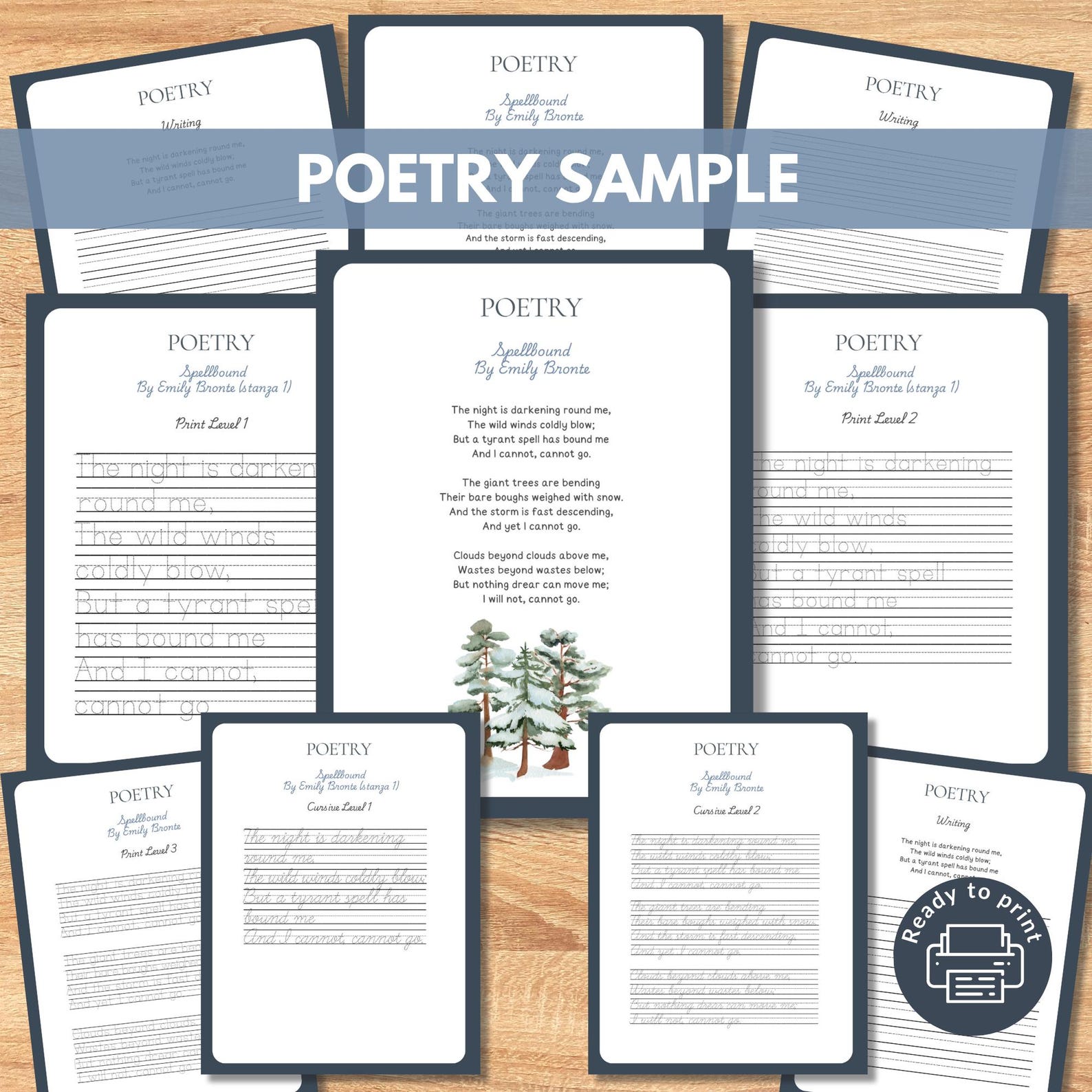Winter Print & Cursive Handwriting Practice, Charlotte Mason Copywork ...