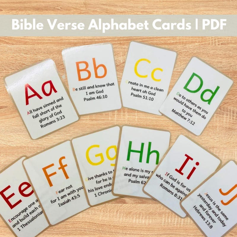 Abc Bible Verse Cards - Etsy