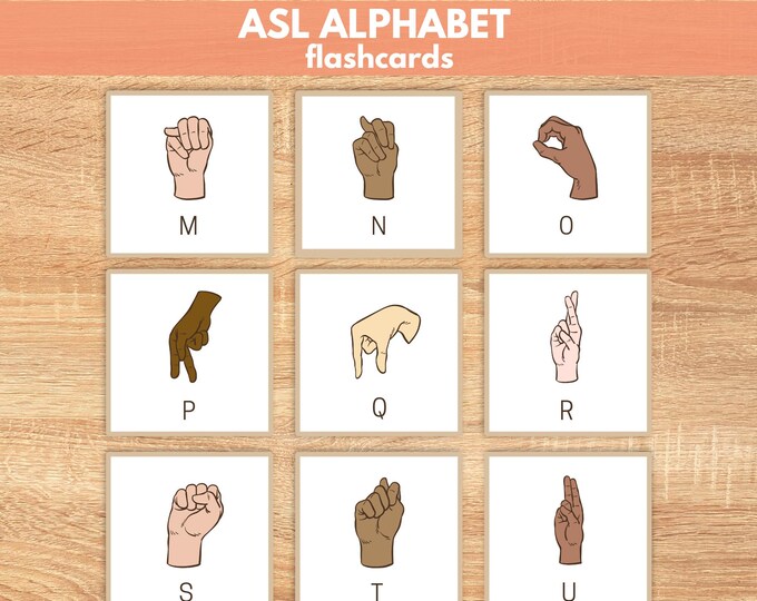 American Sign Language Alphabet Flashcards | ASL Classroom Posters ...