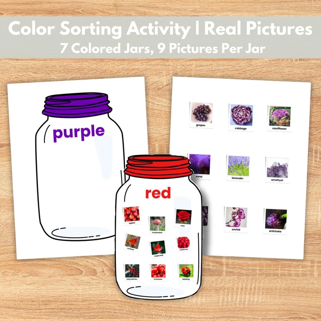 Color Sorting Jars Colors Matching Game With Real Pictures, Sort and ...