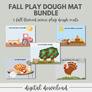 Fall Playdough Mats Printable Bundle | Fall Scenes Play Doh Mats ...