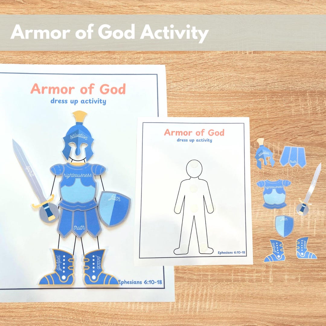 Full Armor of God Lesson Craft for Kids, Armor of God Match, Sunday ...