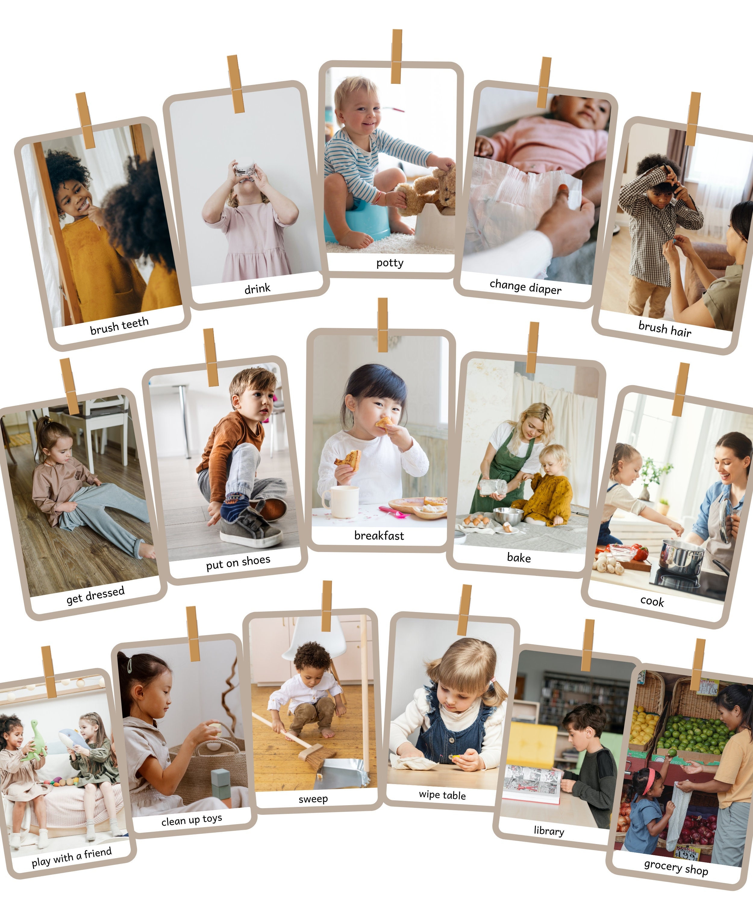 Tarjetas de rutinas EDITABLES para niños, imágenes reales, rutinas ...