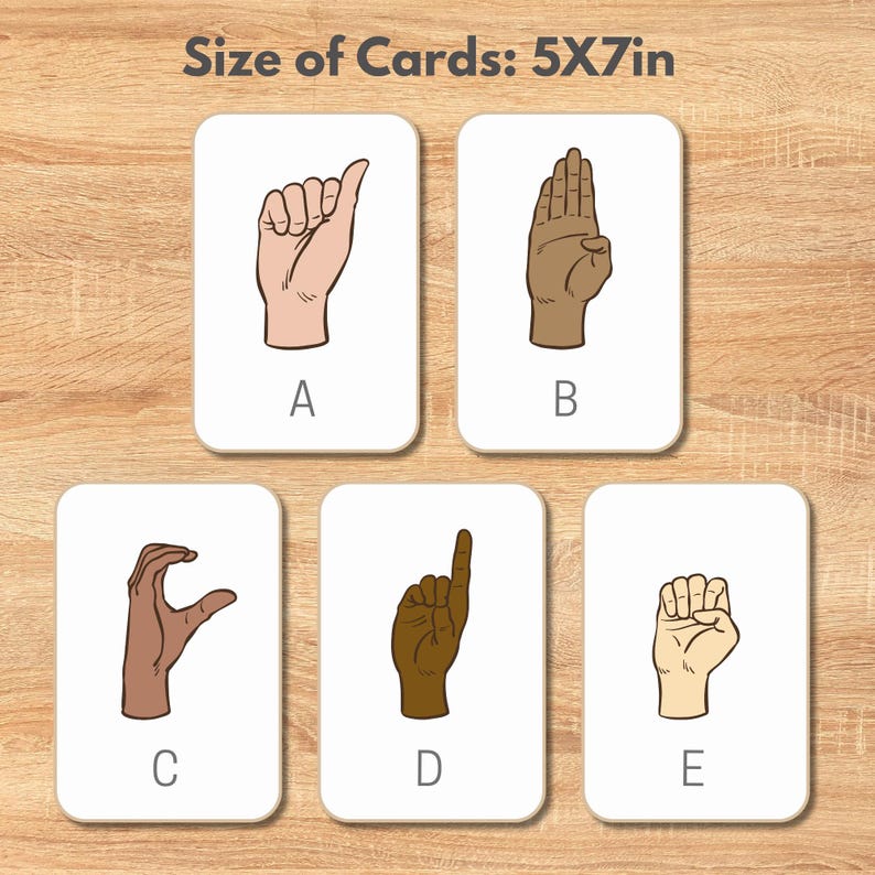 American Sign Language Alphabet Flash Cards: ASL Learning, Homeschool ...