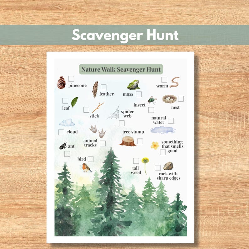 Charlotte Mason Nature Journal: Homeschool Scavenger Hunt (digital ...
