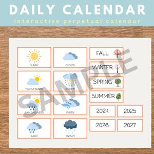Kids Perpetual Calendar, Printable Daily Calendar, Homeschool Resources ...