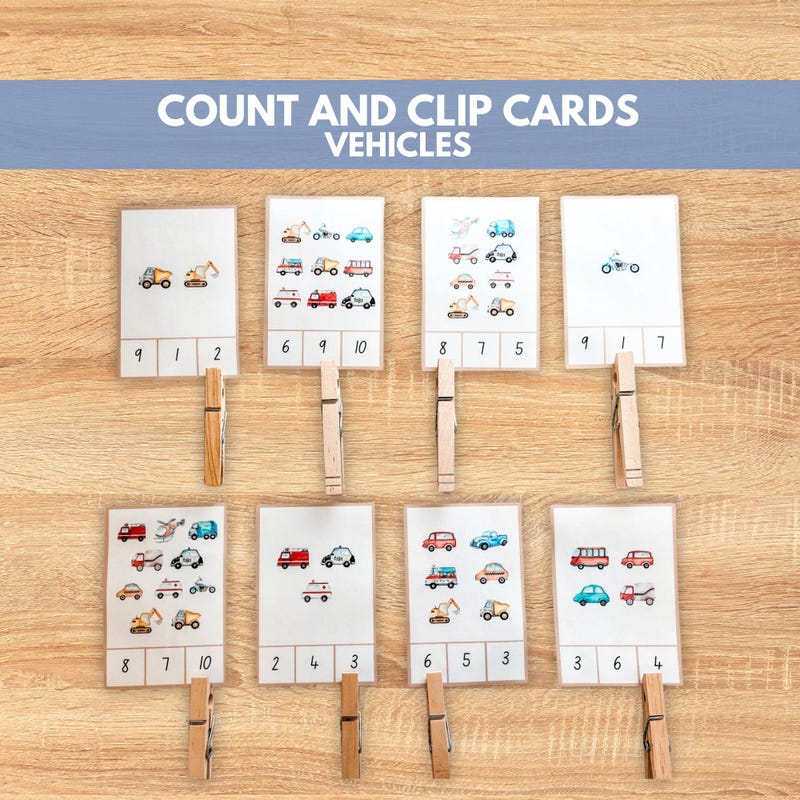 Count and Clip Cards - Etsy