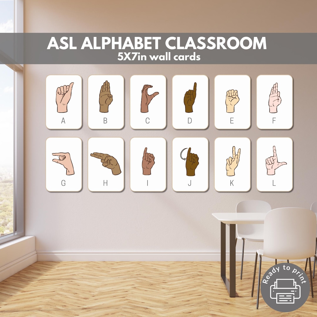 American Sign Language Alphabet Flash Cards: ASL Learning, Homeschool ...