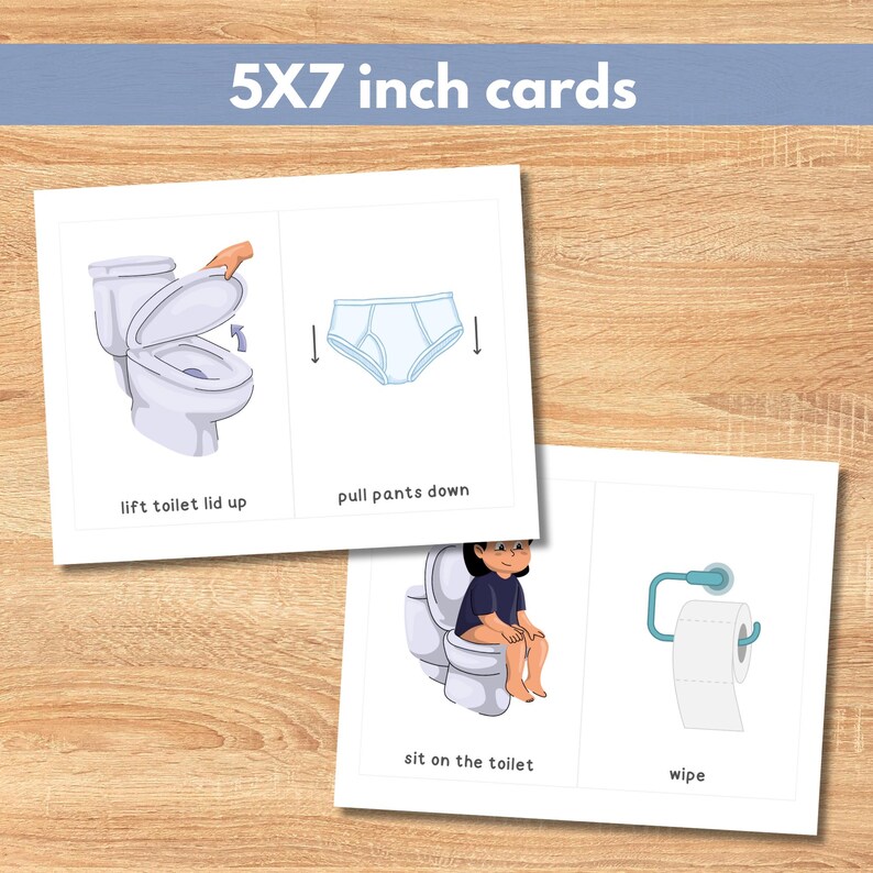 Toilet Training Potty Learning Flashcards, Potty Sequence, Elimination ...