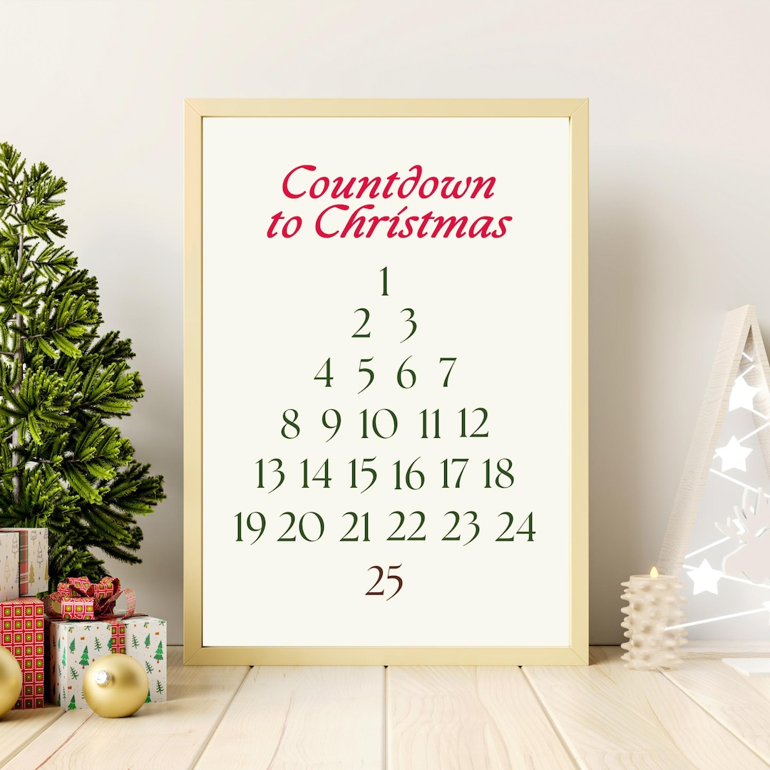 Days Till Christmas Countdown Calendar Printable | Days Until Christmas Printable, Christmas ...