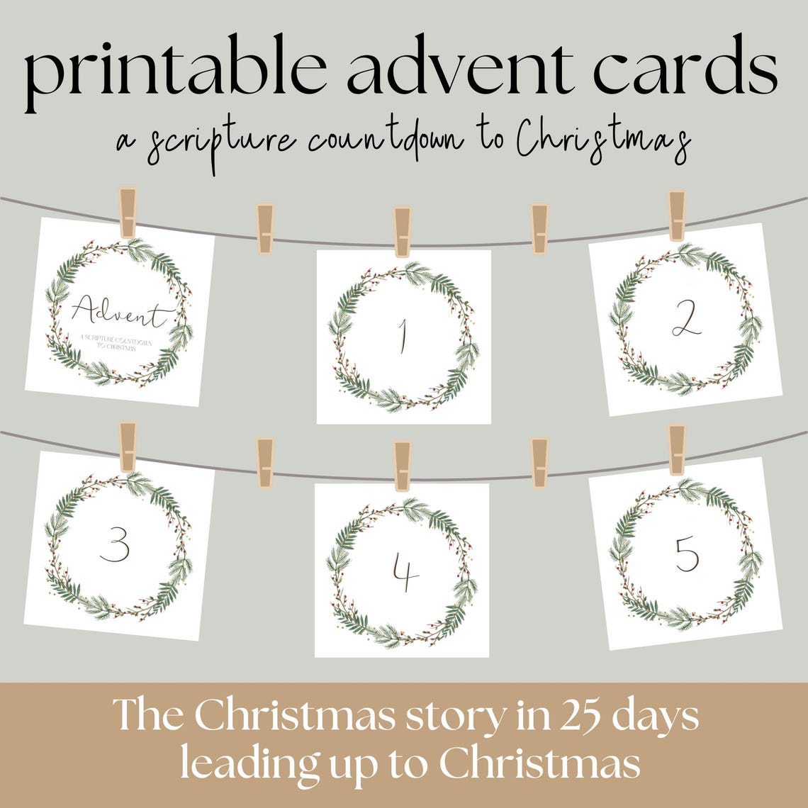 Scripture Advent Christmas Countdown Cards | Printable Nativity (digital Download) - Etsy