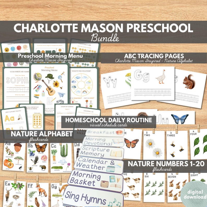 Charlotte Mason Preschool Curriculum: Nature Abcs, Numbers, Morning ...