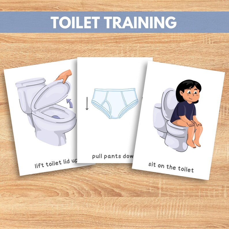 Toilet Training Potty Learning Flashcards, Potty Sequence, Elimination ...