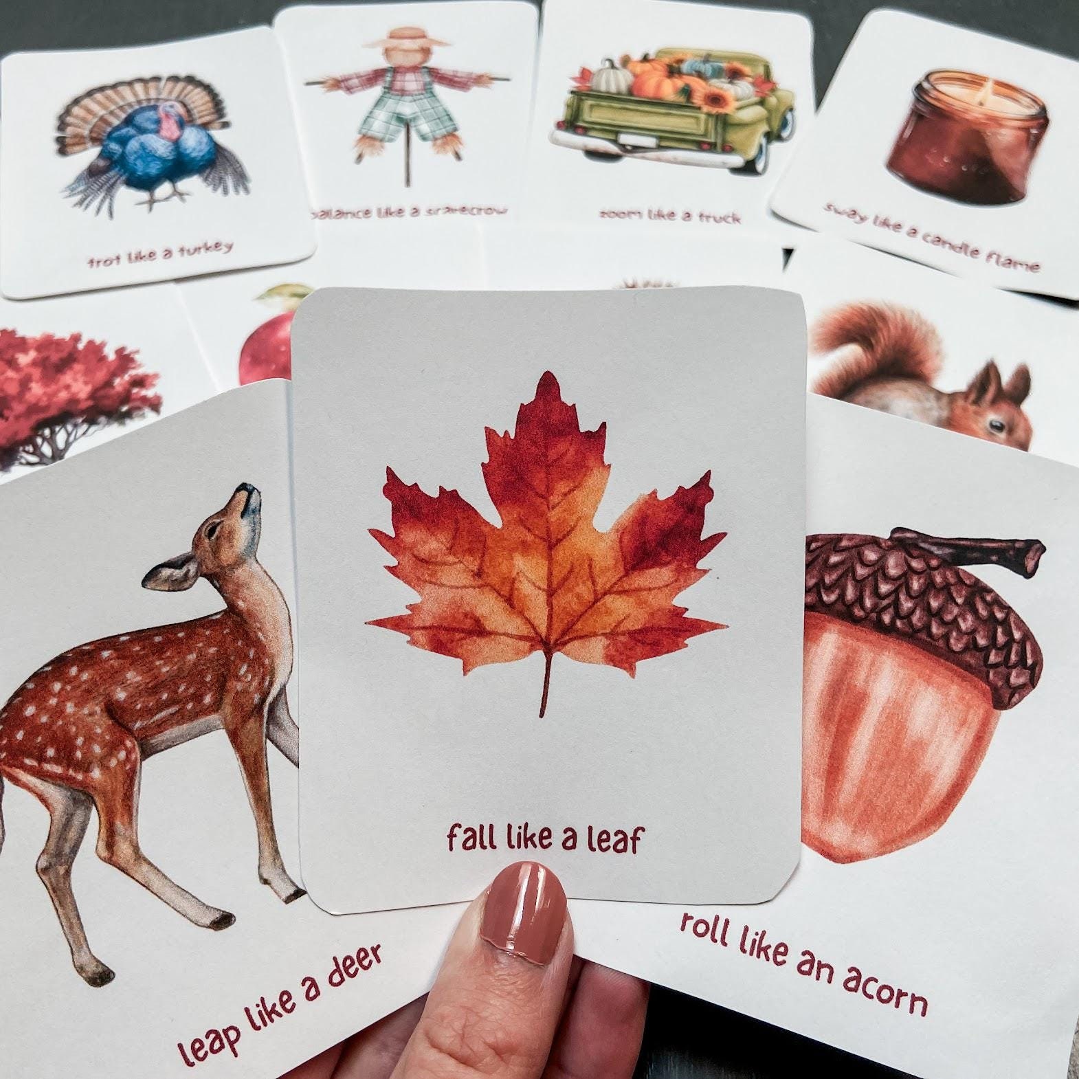 Fall Movement Cards | Brain Break Cards for Fall | Gross Motor Activity ...