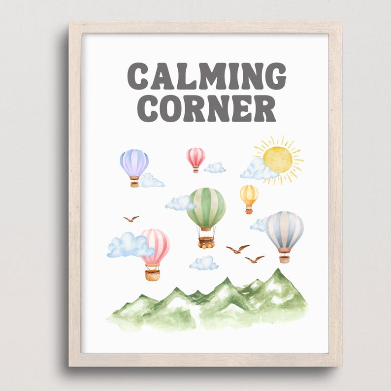 Calming Corner Poster, Safe Space Wall Art, Regulation Station ...