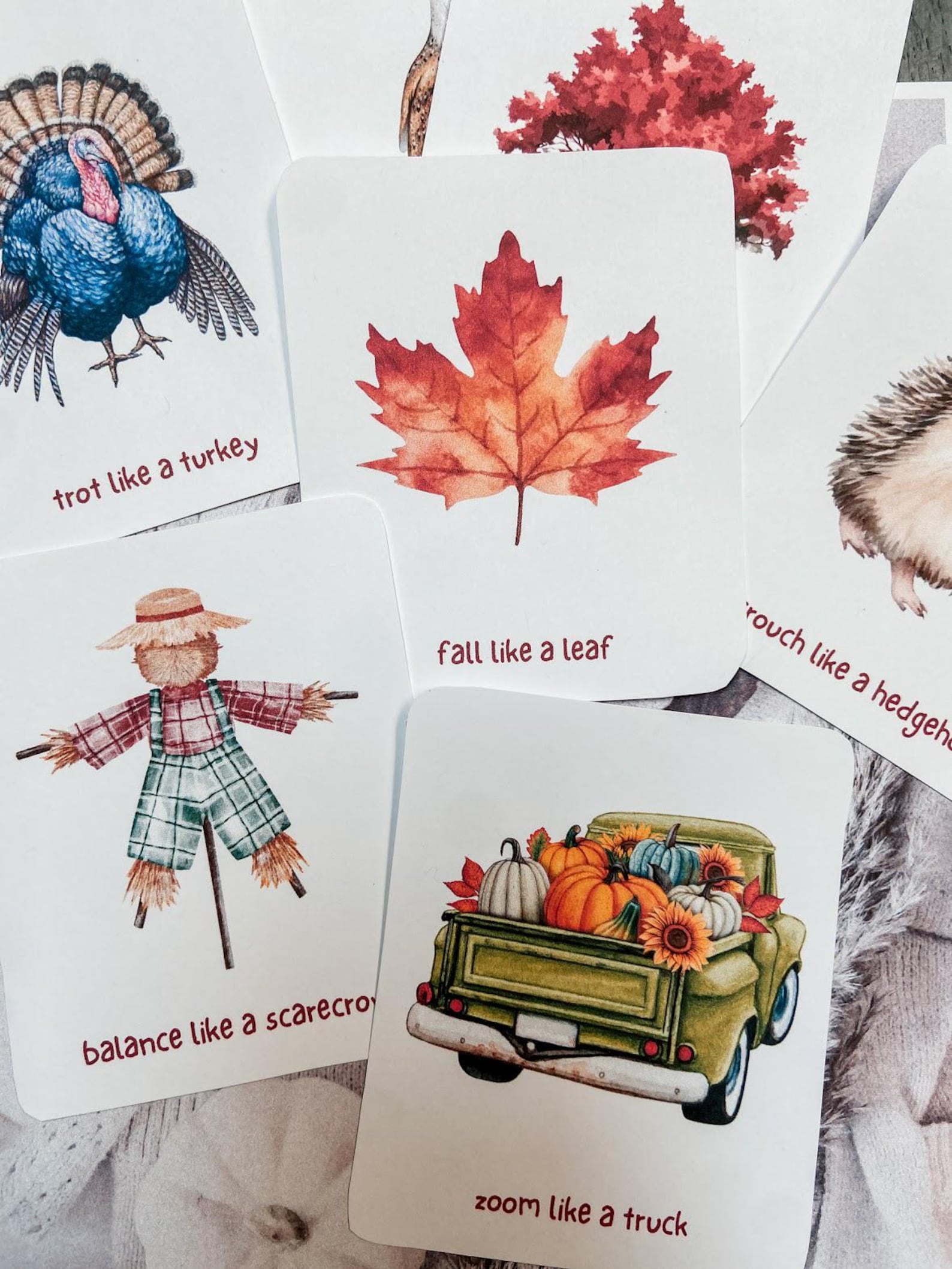 Fall Movement Cards | Brain Break Cards for Fall | Gross Motor Activity ...