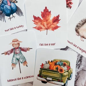 Fall Movement Cards | Brain Break Cards for Fall | Gross Motor Activity ...