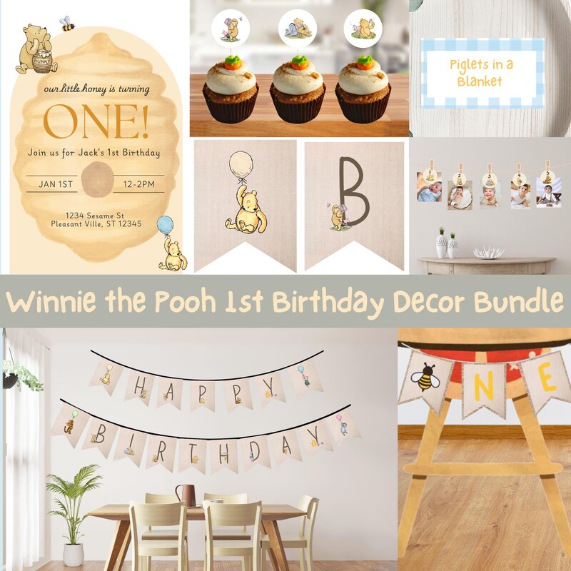 Winnie the Pooh Birthday Decorations - Etsy
