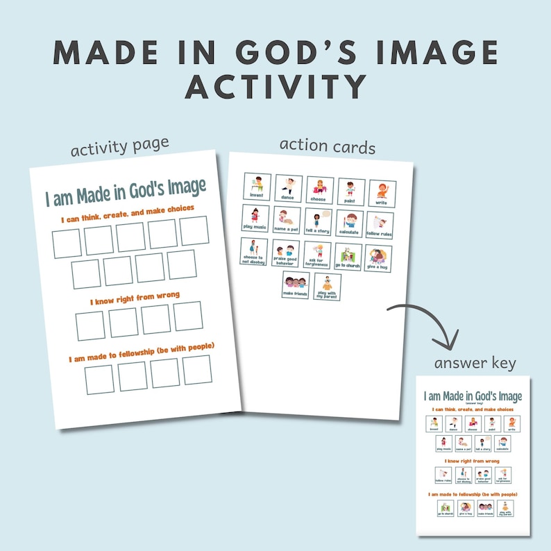 Made in God's Image Printable Bible Lesson: God Made Me Activity ...