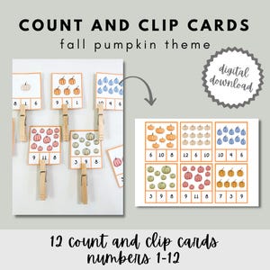 Counting Cards Fall Kindergarten Math Activity - Etsy
