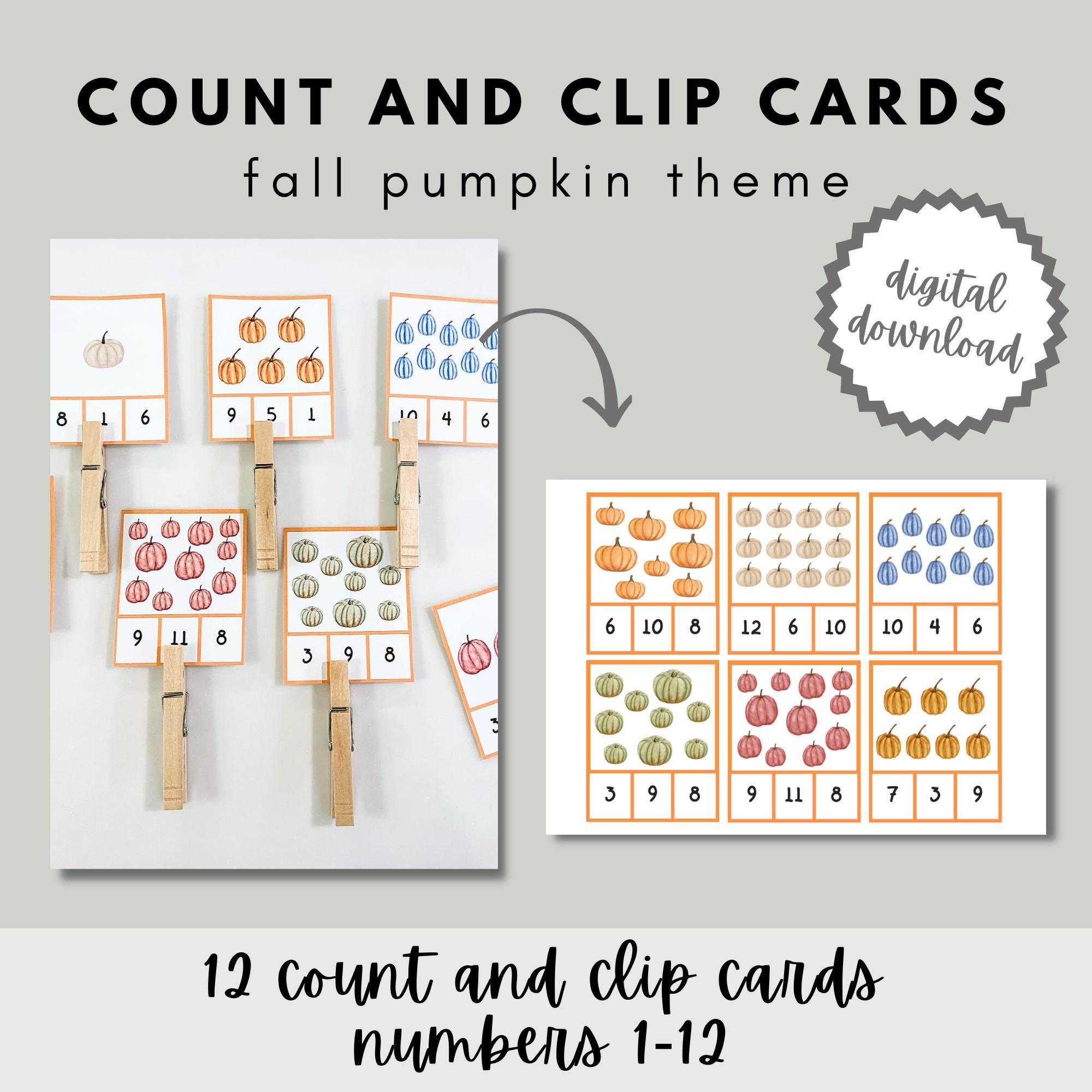 Counting Cards Fall Kindergarten Math Activity - Etsy