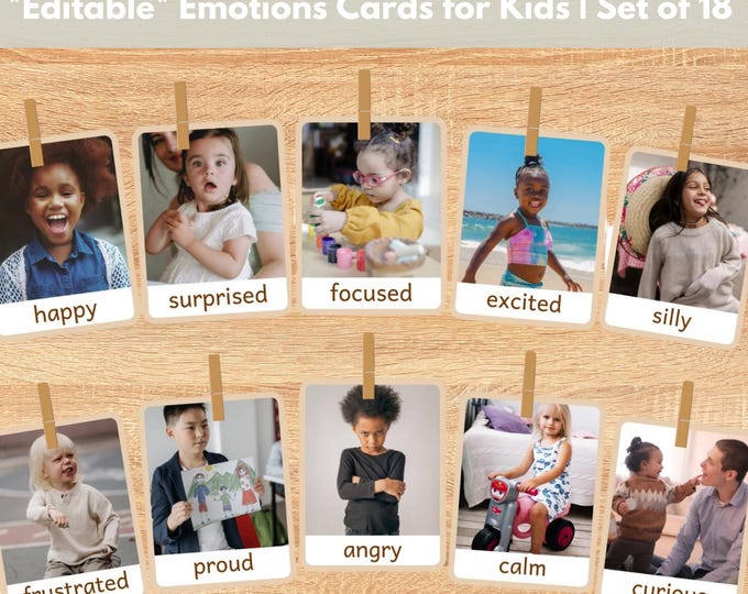 Montessori EMOTIONS Flashcards, Feelings Flashcards for Kids, Printable ...