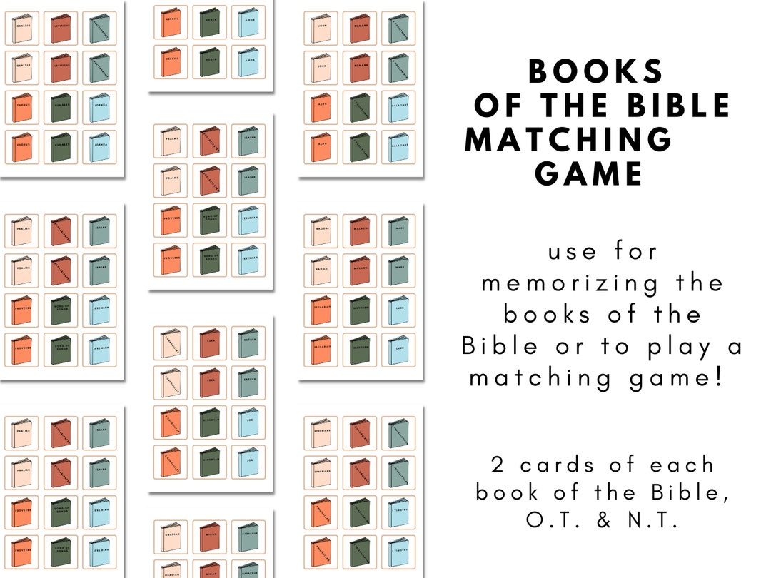 Books of the Bible Memory Cards/matching Game - Etsy