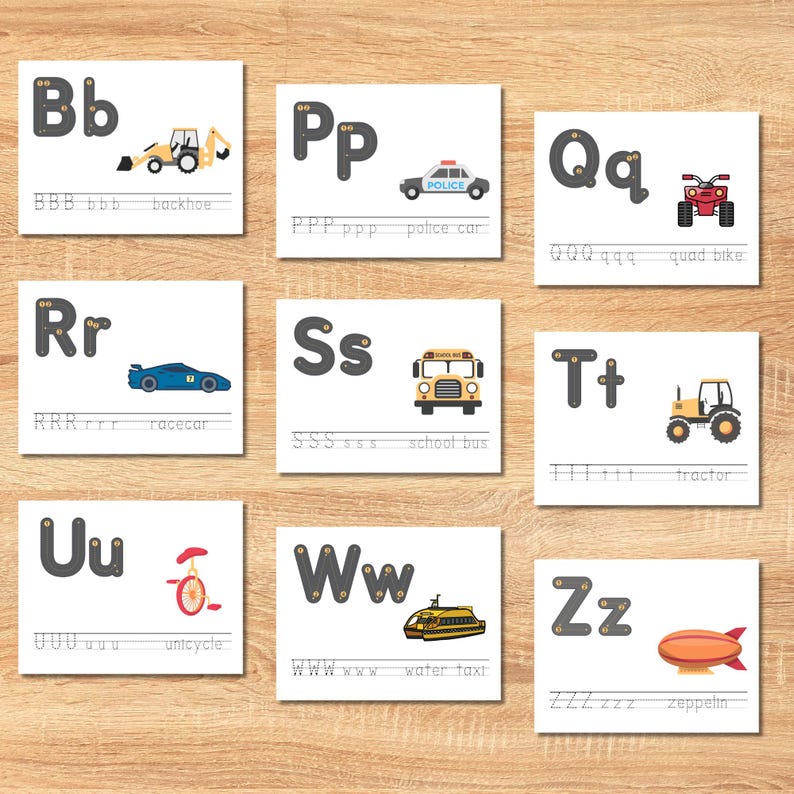 Transportation ABC Tracing Activity, Pre K Resources, Handwriting Pages ...