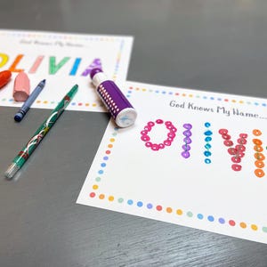 God Knows My Name Activity, Editable Name Mat (digital Download) - Etsy