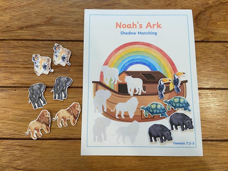 Noah's Ark Bible Story Activity, Sunday School Activity Noah's Ark ...