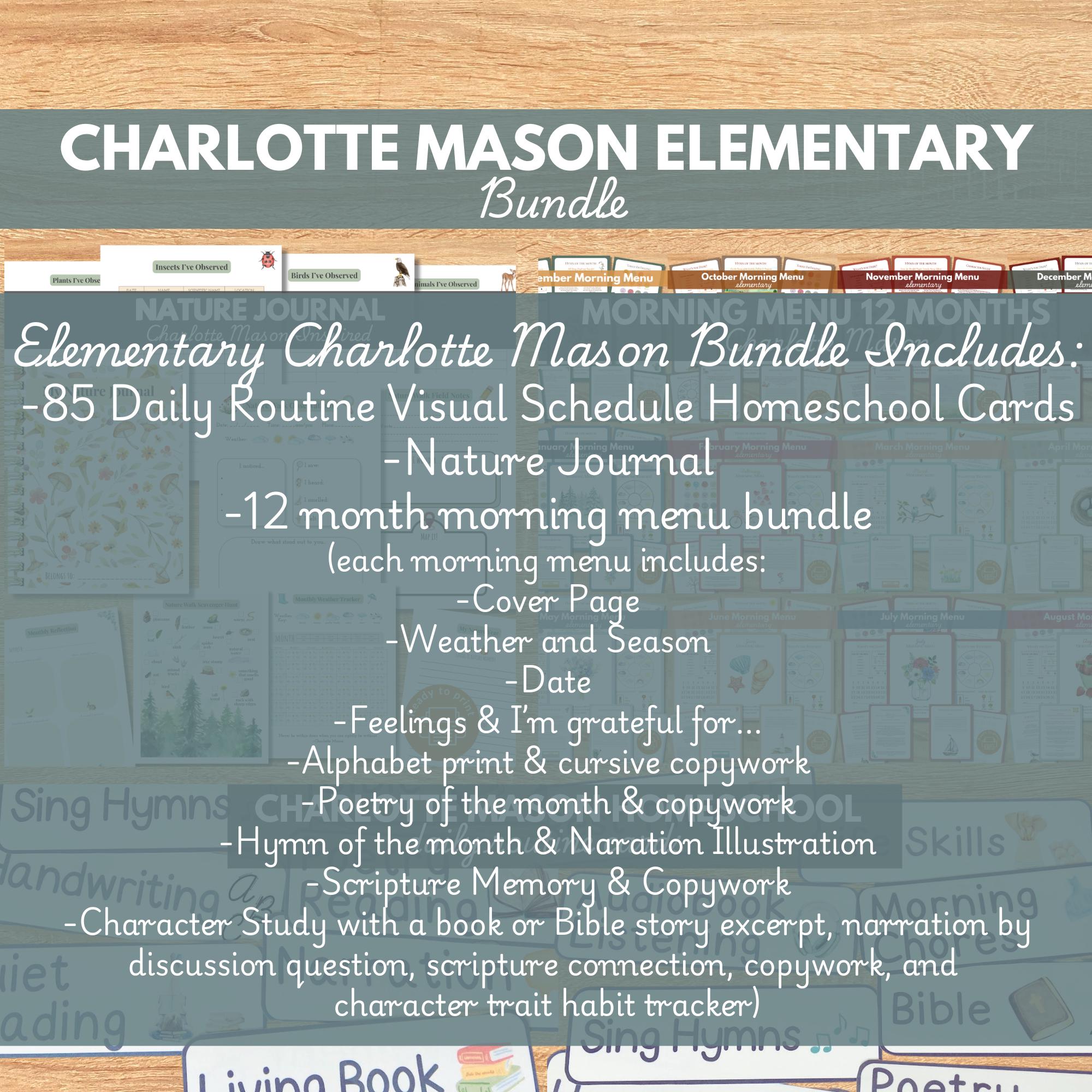 Charlotte Mason Elementary Homeschool Curriculum Bundle: Morning Menu ...