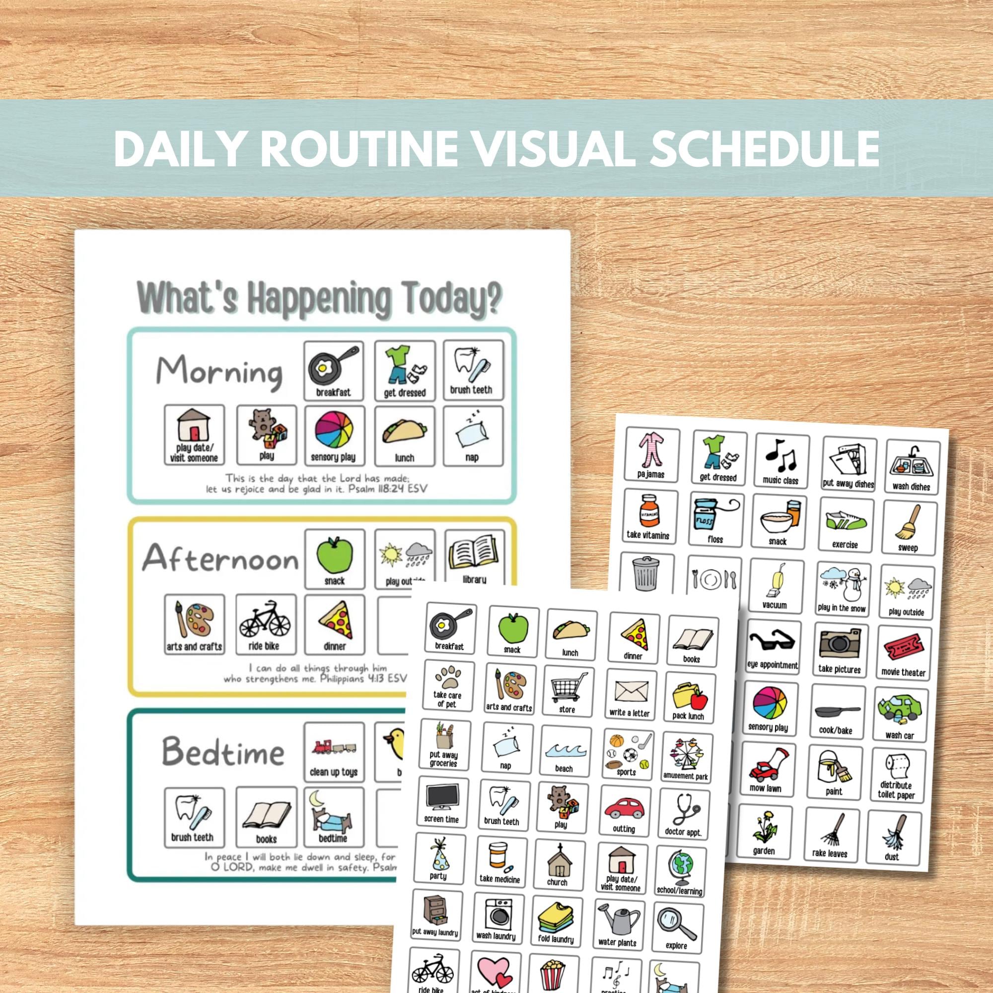 Morning Afternoon Evening Routine Chart, Daily Rhythm Schedule, Visual ...